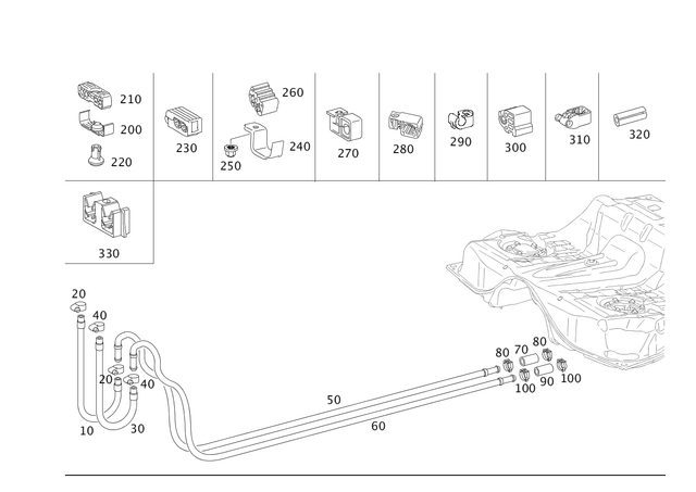 221-470-08-75 - Fuel Hose 2012-2013 Mercedes-Benz S350 | Mercedes-Benz ...