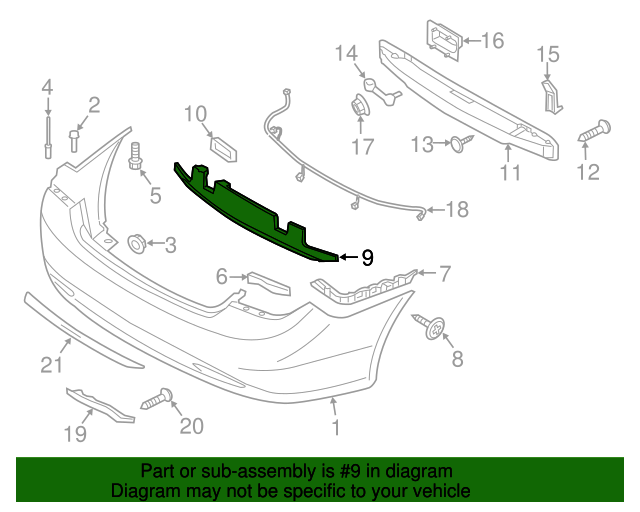 86620-3Q000 - Bumper Impact Absorber 2011-2013 Hyundai Sonata ...