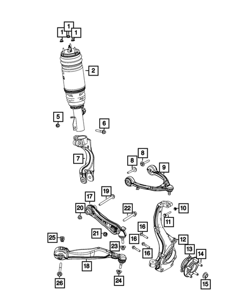 Front Suspension, Strut and Cradle for 2024 Jeep Grand Cherokee L ...