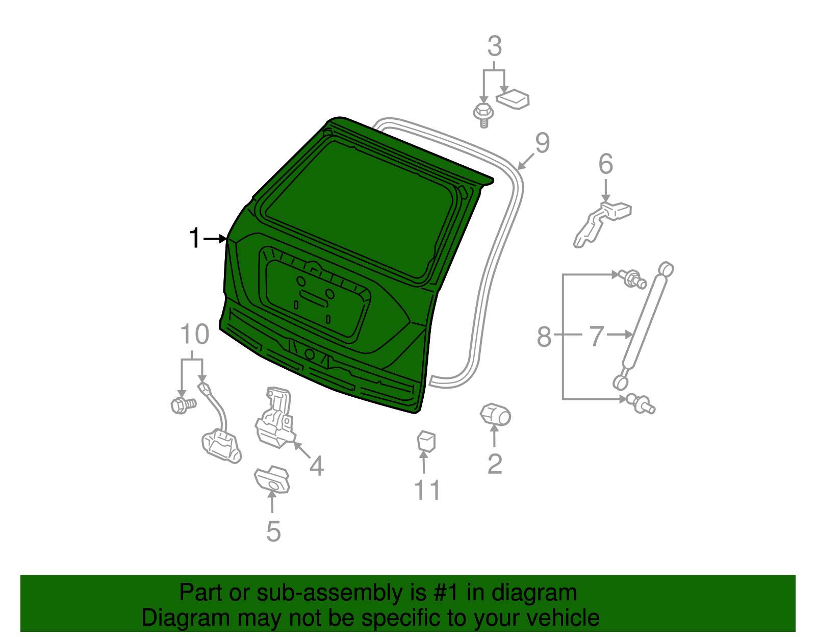 68100-SYE-A90ZZ - Lift Gate 2007-2011 Honda CR-V | Honda Parts Online