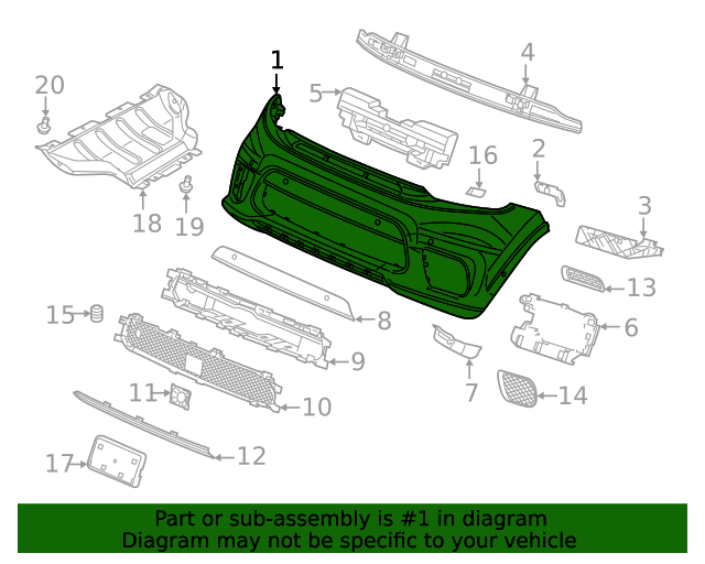 2017-2021 Jeep Grand Cherokee Bumper Cover 68335438AC | TascaParts.com