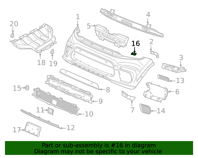 2018-2020 Jeep Grand Cherokee Lmp Washer Cover - Driver's Side (LH ...