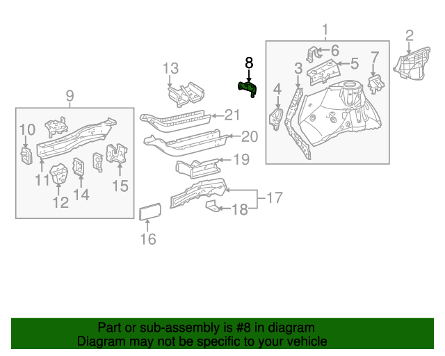 53836-08010 - Support Brace 2011-2020 Toyota Sienna | Group 1 Auto Parts