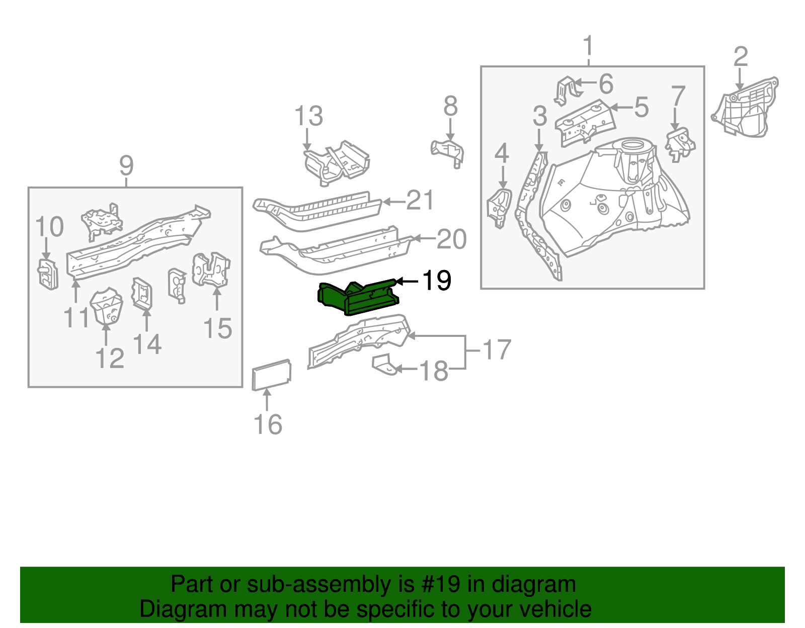 Genuine Toyota Torque Box part# 57077-08022 for 2011-2020 Toyota Sienna ...