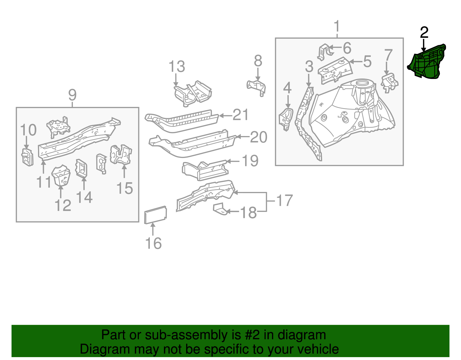 53736-07021 - 2005-2020 Toyota - Fender Apron Seal | Toyota Parts Delivered