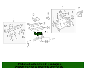 Genuine Toyota Torque Box part# 57077-08022 for 2011-2020 Toyota Sienna ...