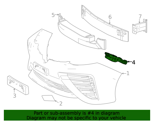52115-62010 - Side Retainer - 2016-2020 Toyota Mirai | OEM Genuine ...