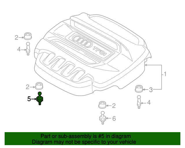 2015-2023 Audi Engine Cover Ball Stud WHT-006-189 | Genuine Audi Parts