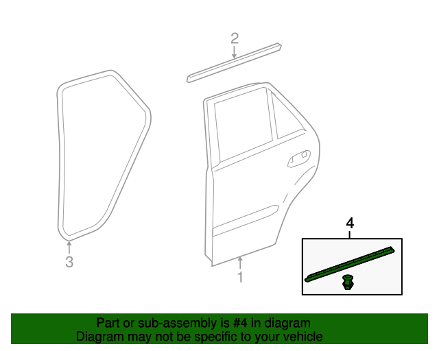 164-690-49-62 - Lower Weather-Strip 2007-2011 Mercedes-Benz | Mercedes ...