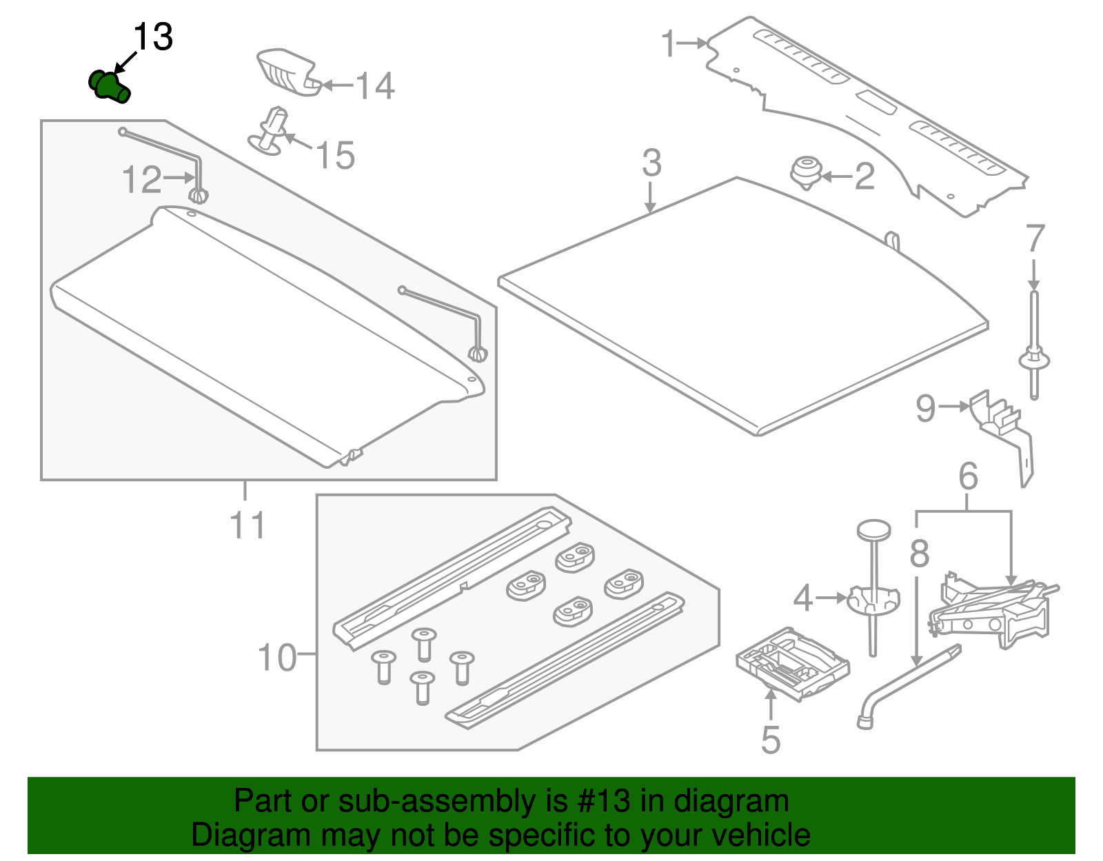 2013-2023 Land Rover Range Rover Evoque Cargo Cover Pivot LR074992 ...