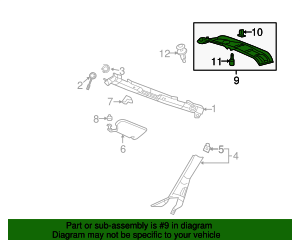 2005-2013 Chevrolet Corvette Ebony Headliner Rear Trim Panel 15803308 ...