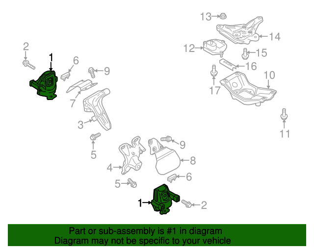 8R0-198-381-F - Motor Mount 2008-2015 Audi | Audi OEM Parts
