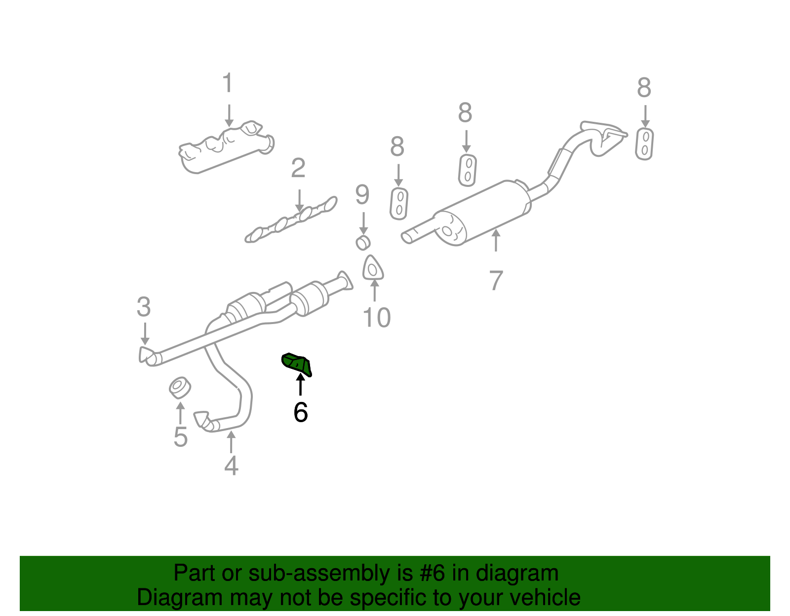 1988-2024 GM Exhaust System Hanger Insulator 15296913 GM ...