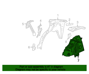 2016-2022 Chevrolet Malibu Rear Driver Side Wheelhouse Inner Panel ...