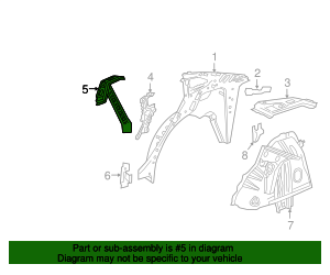 2016-2024 Chevrolet Malibu Passenger Side Quarter Inner Panel Brace ...