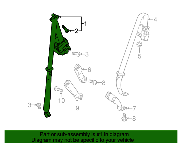 2017-2023 Cadillac XT5 Lap & Shoulder Belt 86802052 | GMPartsDirect.com