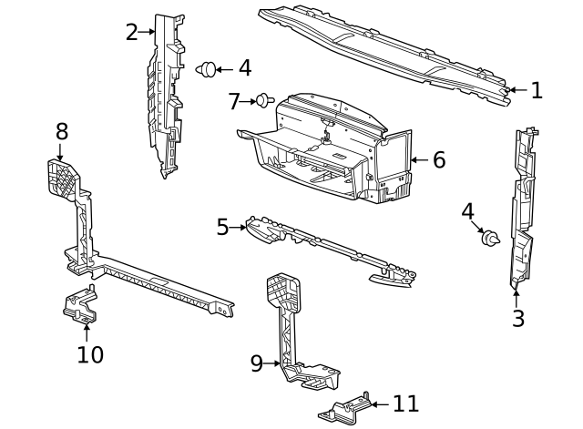 2021-2023 GM Radiator Air Front Lower Baffle 84653466 GM ...