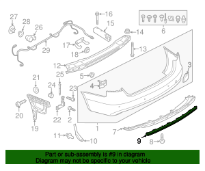 2012-2017 Audi Cover Molding 8T0-807-791-B-2ZZ | Audi USA Parts