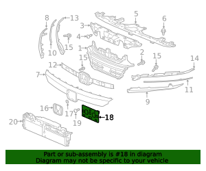 OEM 2018-2020 Honda Accord Base, Front License Plate 71145-TVA-A01 ...