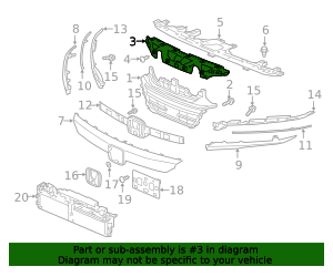 71112-TVA-A00 - Grille, Front Bumper (Upper) - 2018-2020 Honda Accord ...