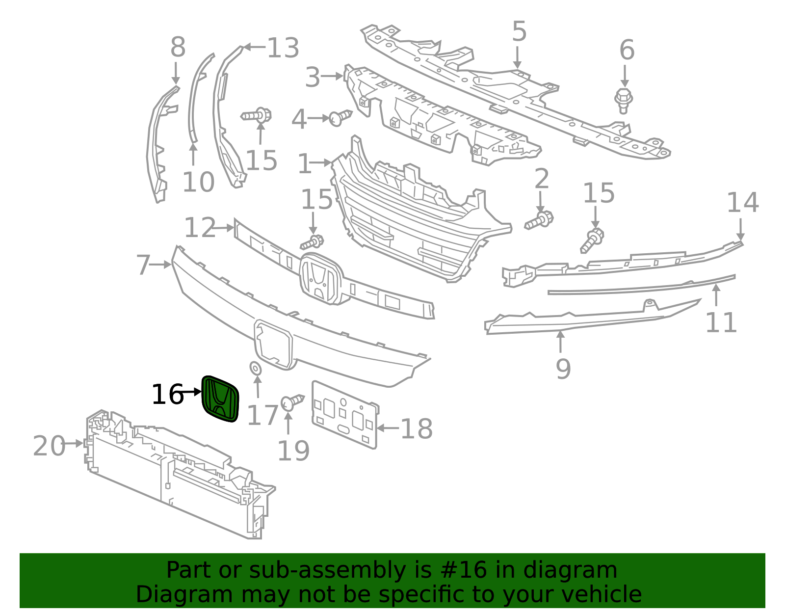2012-2022 Honda Emblem 75700-SZW-000 | OEM Parts Online