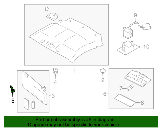 2013-2023 Toyota Sun-Visor Screw SU003-02923 | Toyota Parts