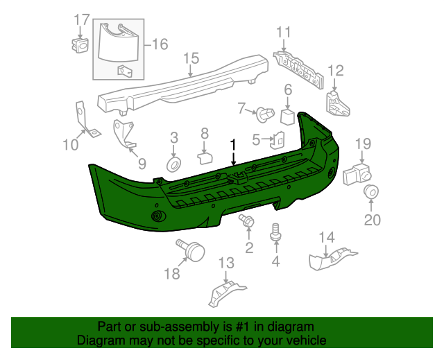 52159-0C910 - Cover Rear Bumper L - 2008-2022 Toyota Sequoia | OEM ...