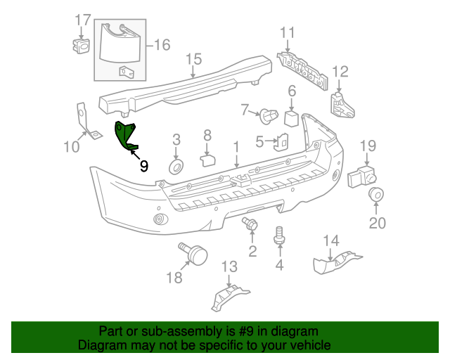 2008-2020 Toyota Sequoia Side Panel Side Bracket 58356-0C020 | Toyota ...