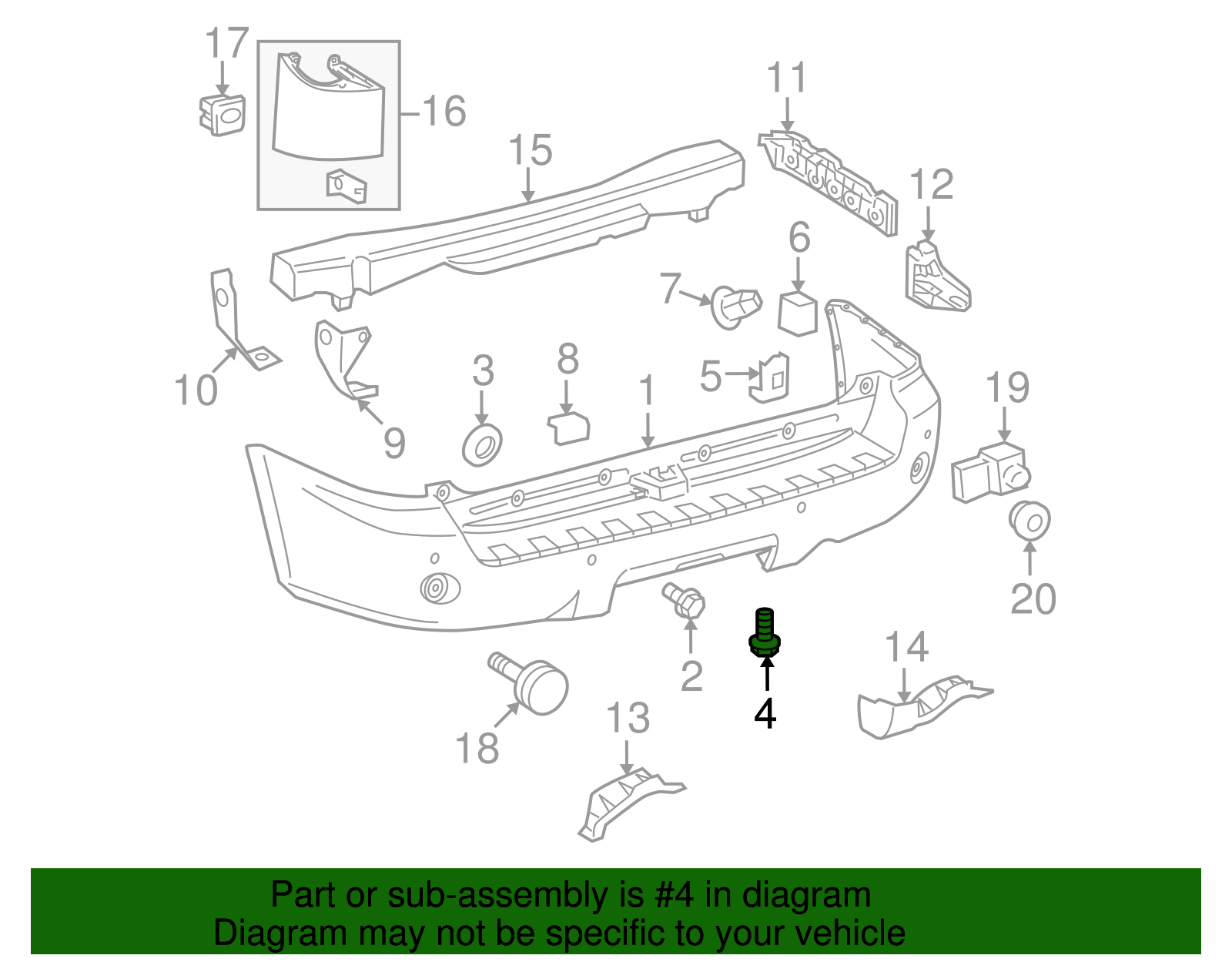 1998-2024 Toyota 1998-2024 Toyota - Bumper Cover Mount Bolt 90109-06330 ...