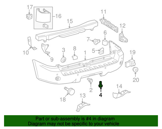90109-06330 - Bumper Cover Mount Bolt - 1998-2024 Toyota ...