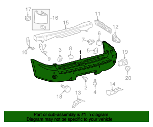 52159-0C910 - Cover Rear Bumper L - 2008-2022 Toyota Sequoia | OEM ...