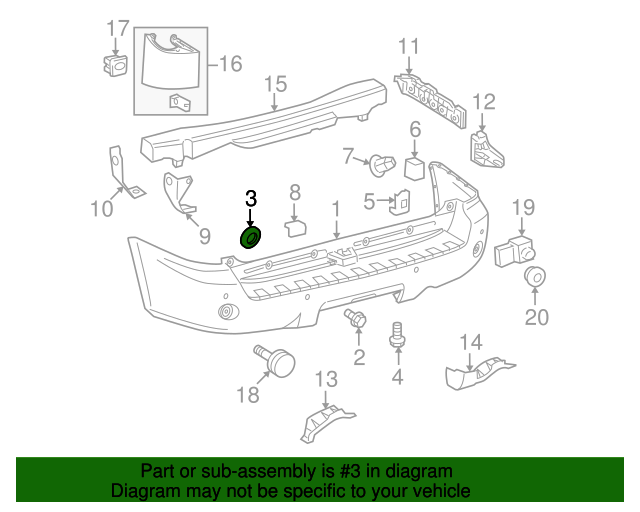 52356-60050 - Bumper Cover Cushion - 2003-2024 Toyota | OEM Genuine ...