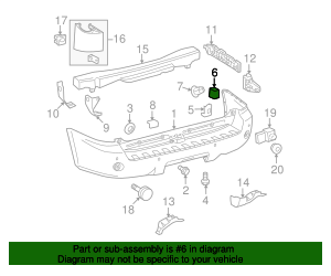 2008-2009 Toyota Sequoia Bumper Cover Pad 52462-0C010 | Toyota Parts Center