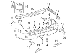 2008-2020 Toyota Sequoia Bumper Cover Bracket 52173-0C080 | Toyota ...
