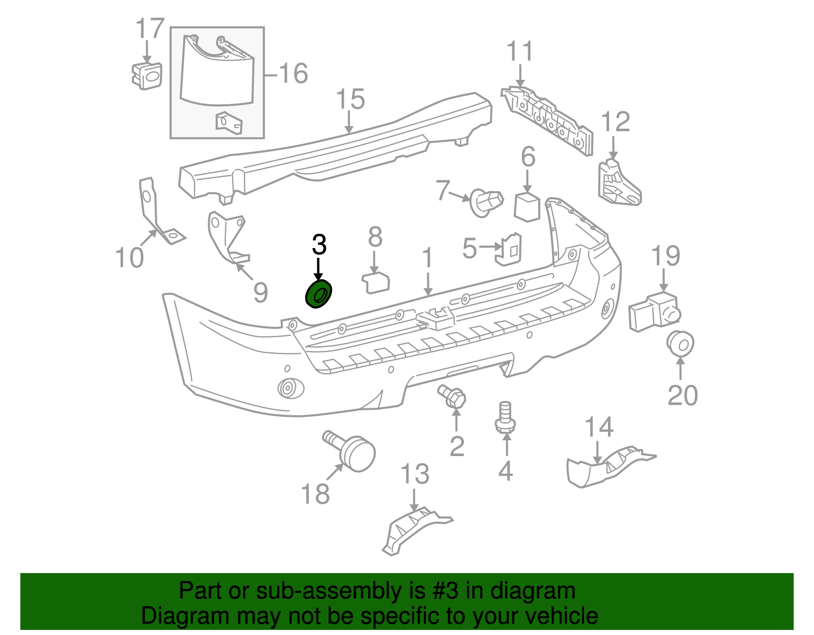 2003-2025 Toyota Bumper Cover Cushion 52356-60050 | Toyota Parts Center