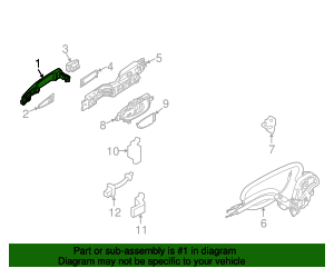 2009-2014 Nissan Exterior Door Handle 80640-1AA0A | AutoNationParts.com