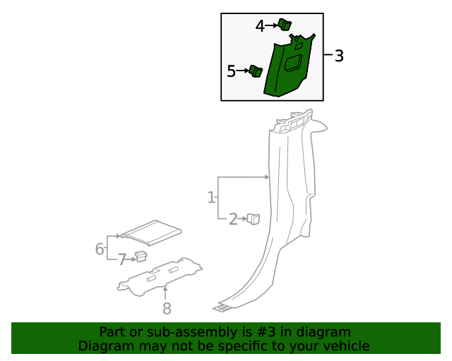 2019-2023 GM Upper Pillar Trim 84891471 | GMPartsDirect.com
