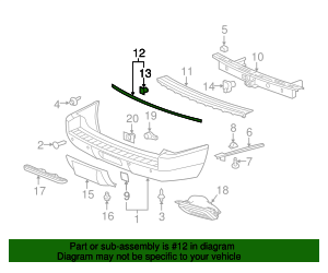 2007-2014 GM Chrome Rear Bumper Fascia Molding 15853598 | TascaParts.com