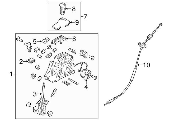 2015-2017 Hyundai Shift Control Cable 46790-B1400 | QuirkParts