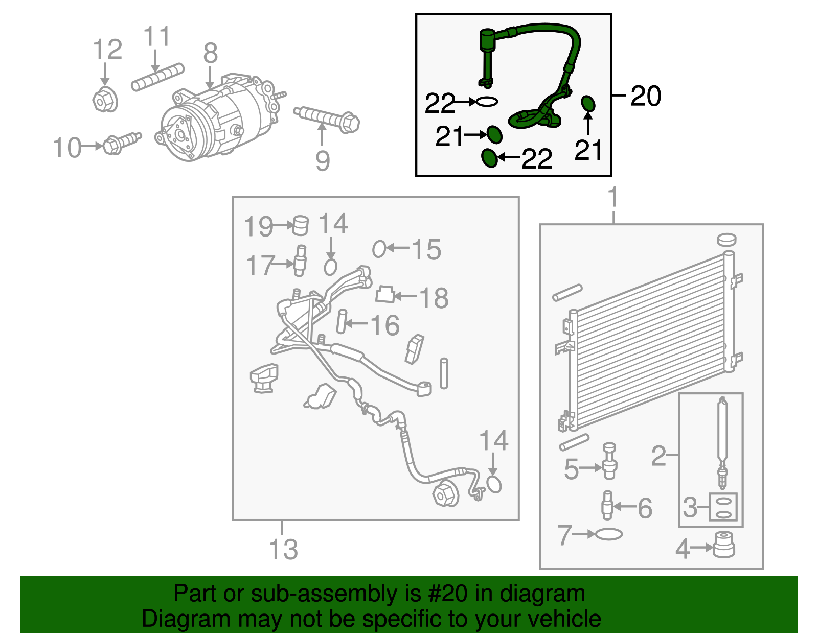 2013-2019 Cadillac Air Conditioning Evaporator Hose 84429959 | OEM ...