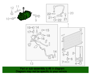 2013-2019 Cadillac XTS Air Conditioning Compressor and Clutch Assembly ...