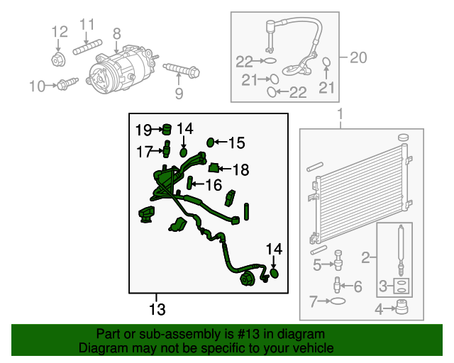 84429954 - Air Conditioning Compressor Hose Assembly 2013-2019 GM ...