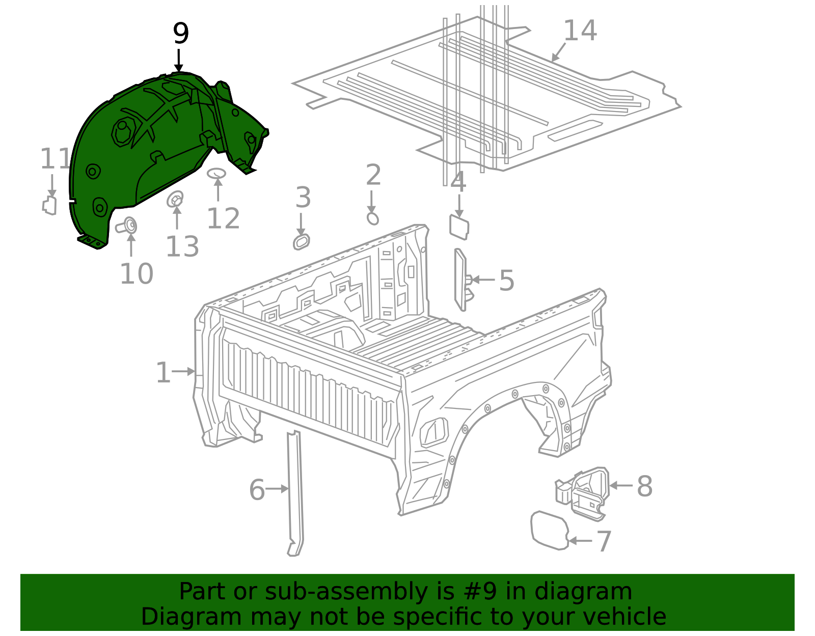 84868528 - Rear Driver Side Wheelhouse Liner 2020-2025 GMC | Big 3 Auto ...