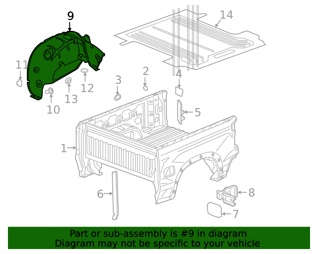 Genuine OEM GM Part - Wheelhouse Liner 2020-2023 GMC 84868529 - Parts ...
