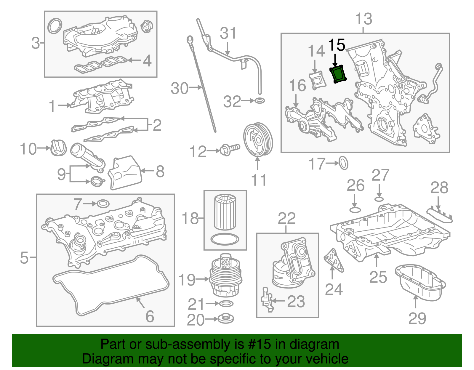 2005-2024 Toyota Engine Timing Cover Gasket 11328-0P010 | Toyota Parts ...