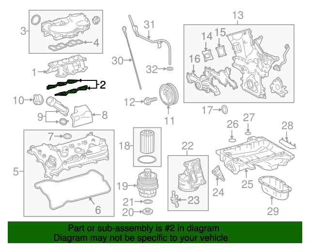 17177-0P030 - Engine Intake Manifold Gasket 2016-2024 Toyota | Longo ...