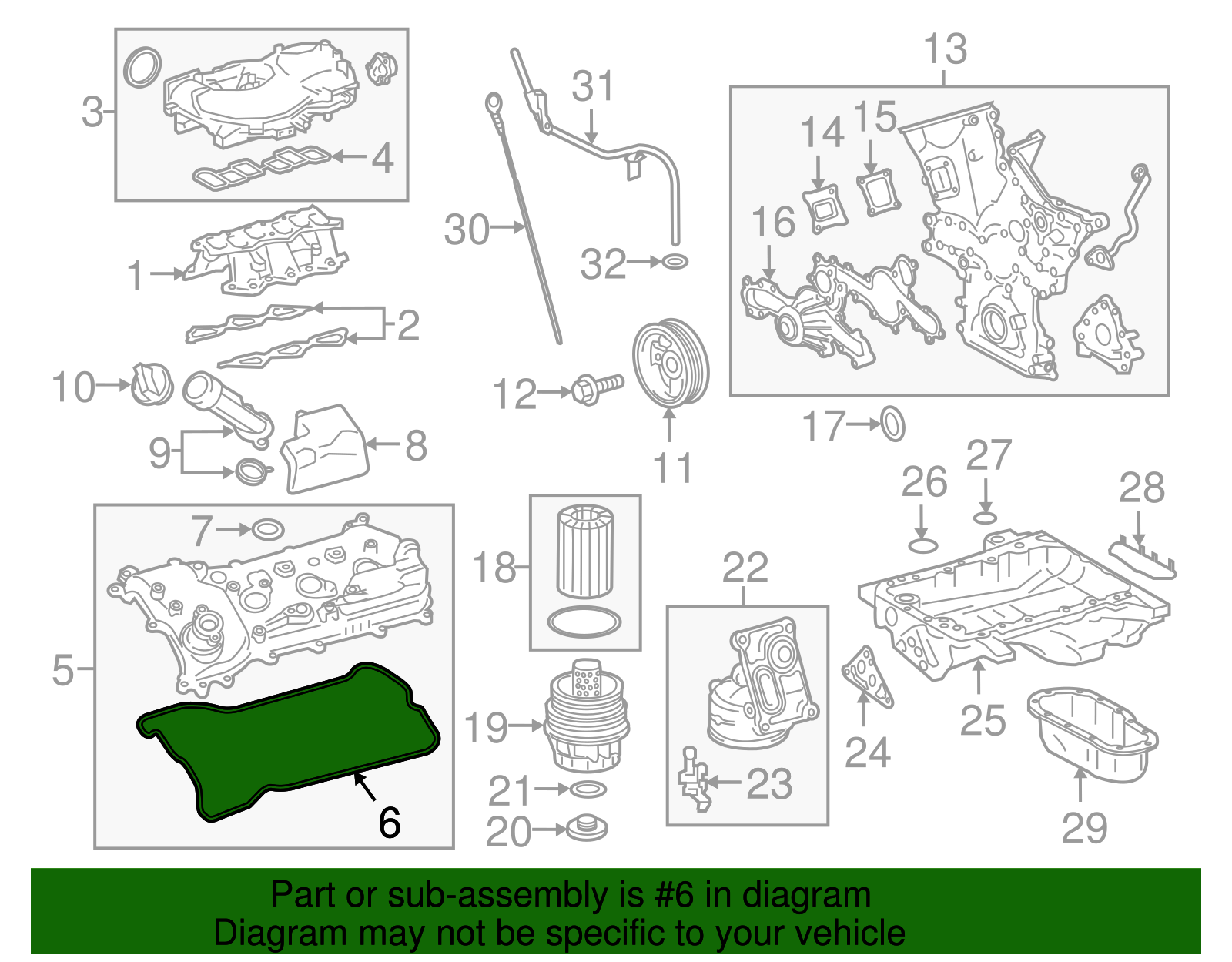 2016-2024 Toyota 2016-2024 Toyota - Engine Valve Cover Gasket (Right ...