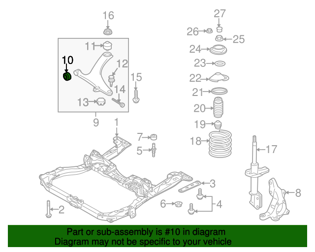 2006-2024 Subaru Suspension Control Arm Bushing (Front) 20204AG030 ...