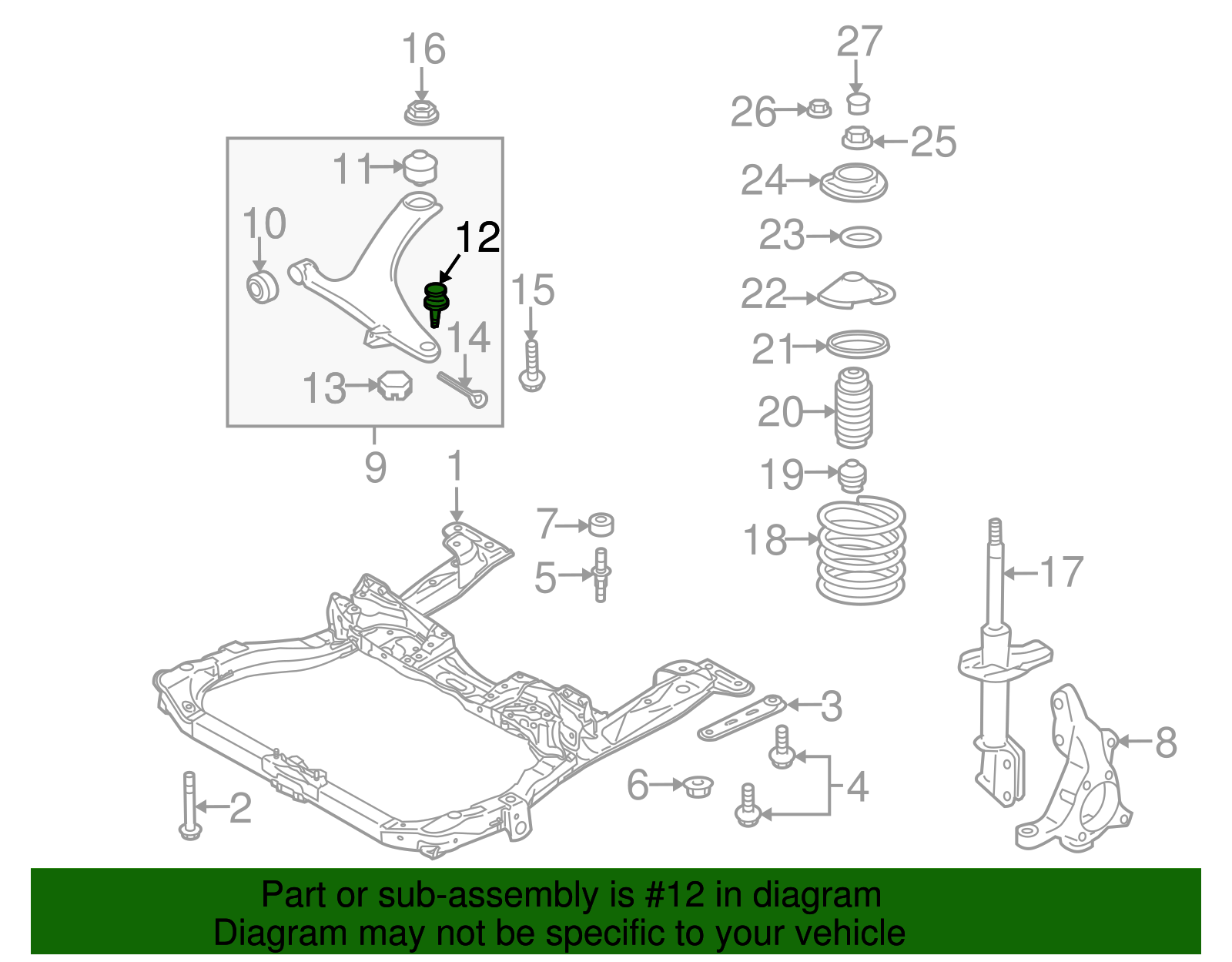 1988-2023 Subaru Ball Joint 20206AJ000 | Subaru Parts Store