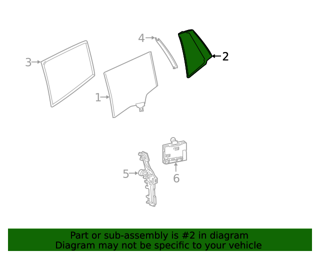 971-845-025-G - Vent Window Assembly 2019-2023 Porsche Panamera ...
